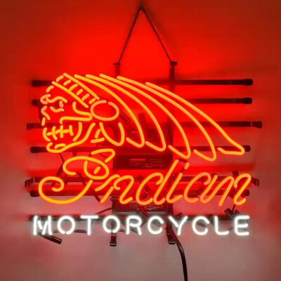 Indian Motorcycle Neon Light Sign Bar Man Cave Garage Wall Decor 24"x20 ...