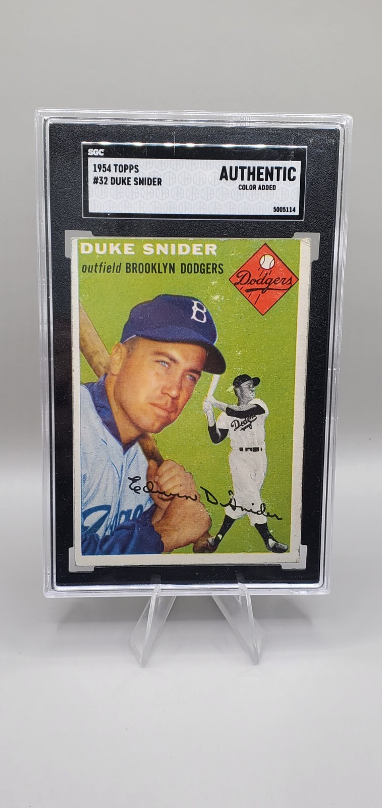 1954 Topps #32 Duke Snider SGC Authentic Brooklyn Dodgers HOF Baseball Card | eBay