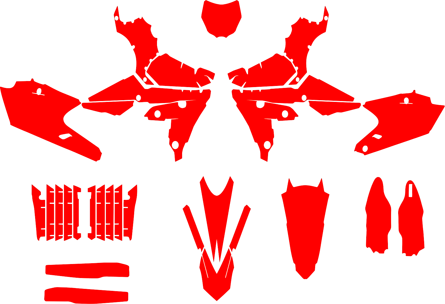 YAMAHA WRF 250 WRF 450 / 2014 2015 2016 2017 plantilla vector a escala ...