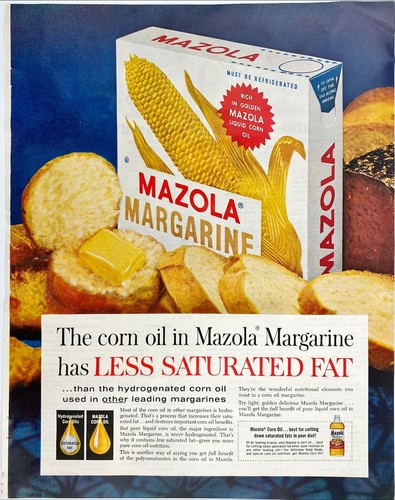 Mazola Margarine Rich in Golden Liquid Corn Oil Saturated Fats Vtg Mag ...
