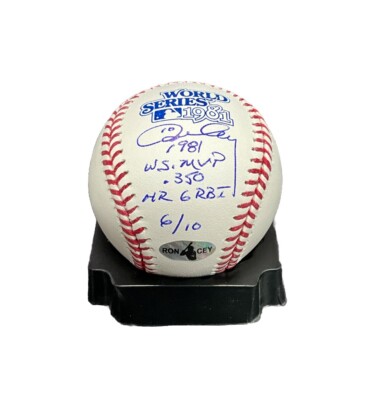 6/10 RON CEY DODGERS SIGNED 1981 WORLD SERIES BASEBALL WS MVP WITH ...