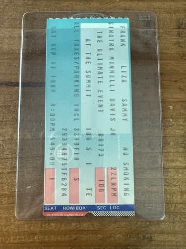 TICKET STUB - Frank Sinatra, Liza Minnelli, Sammy Davis Jr. 1988 ...
