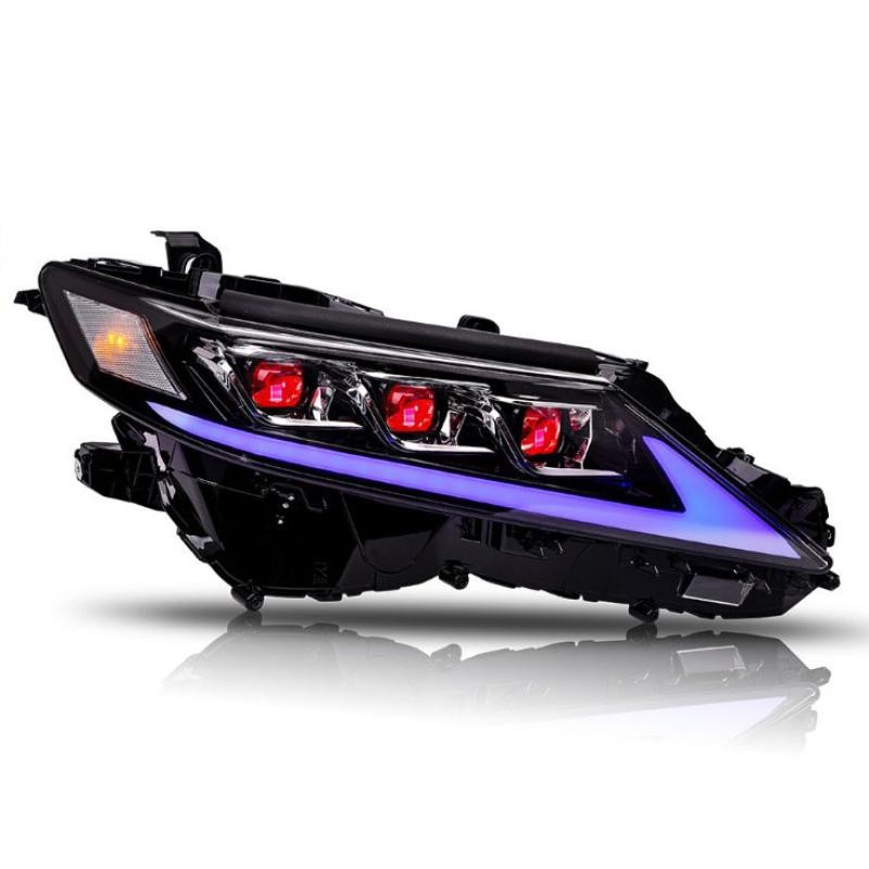 Headlights Triple Beam Head Lamps Assembly RGB LED For Toyota Camry ...