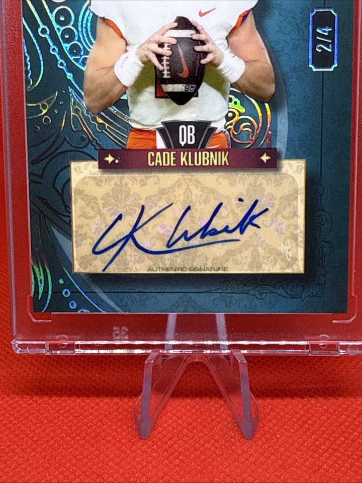 2023 Wild Card 7 Card Draw Cade Klubnik Auto /4 Clemson Tigers Aqua ...