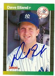 Dave Eiland autographed baseball card (New York Yankees) 1989 Donruss ...
