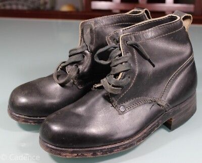 WW2 German M35 Ankle Low Boots Black Leather Hobnails 1935 Unworn ...