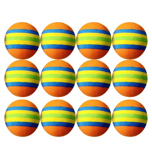 12Pcs Stripe Pattern Balls EVA Ball (Orange, Blue, Yellow, Green Stripe ...