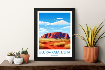 (Laminated) Uluru-kata Tjuta National Park Travel Poster Print Wall Art ...