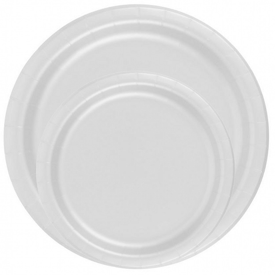 72 Plates 6 7/8" Paper Dessert Plates Wax Coated - White | eBay