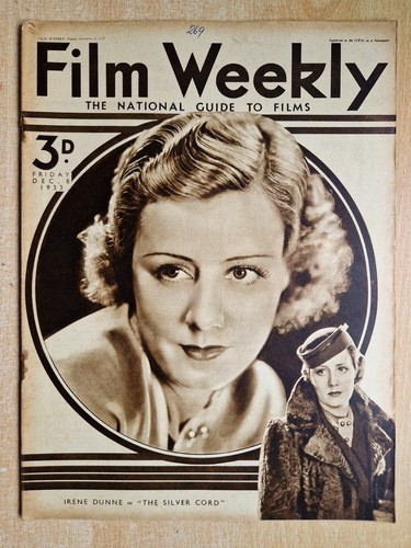 Film Weekly Magazine 8th December 1933 Irene Dunne Jean Harlow Barbara ...