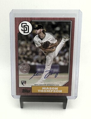 2022 Topps Mason Thompson Rookie Auto #87BA-MTH 1987 Design Red ...