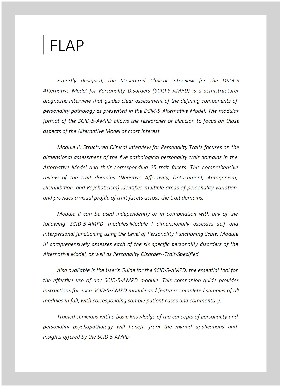 Structured Clinical Interview for the DSM-5® Alternative Model for ...