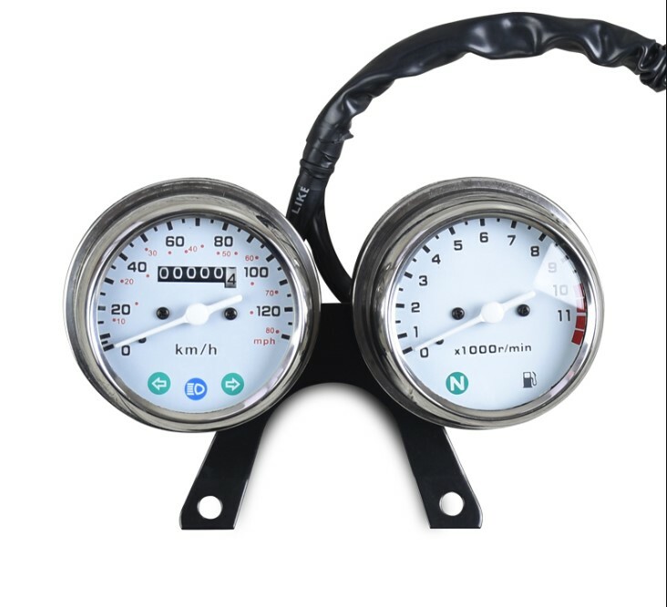 Motorcycle Mechanical Odometer Speedometer Engine Speed Universal Cafe ...