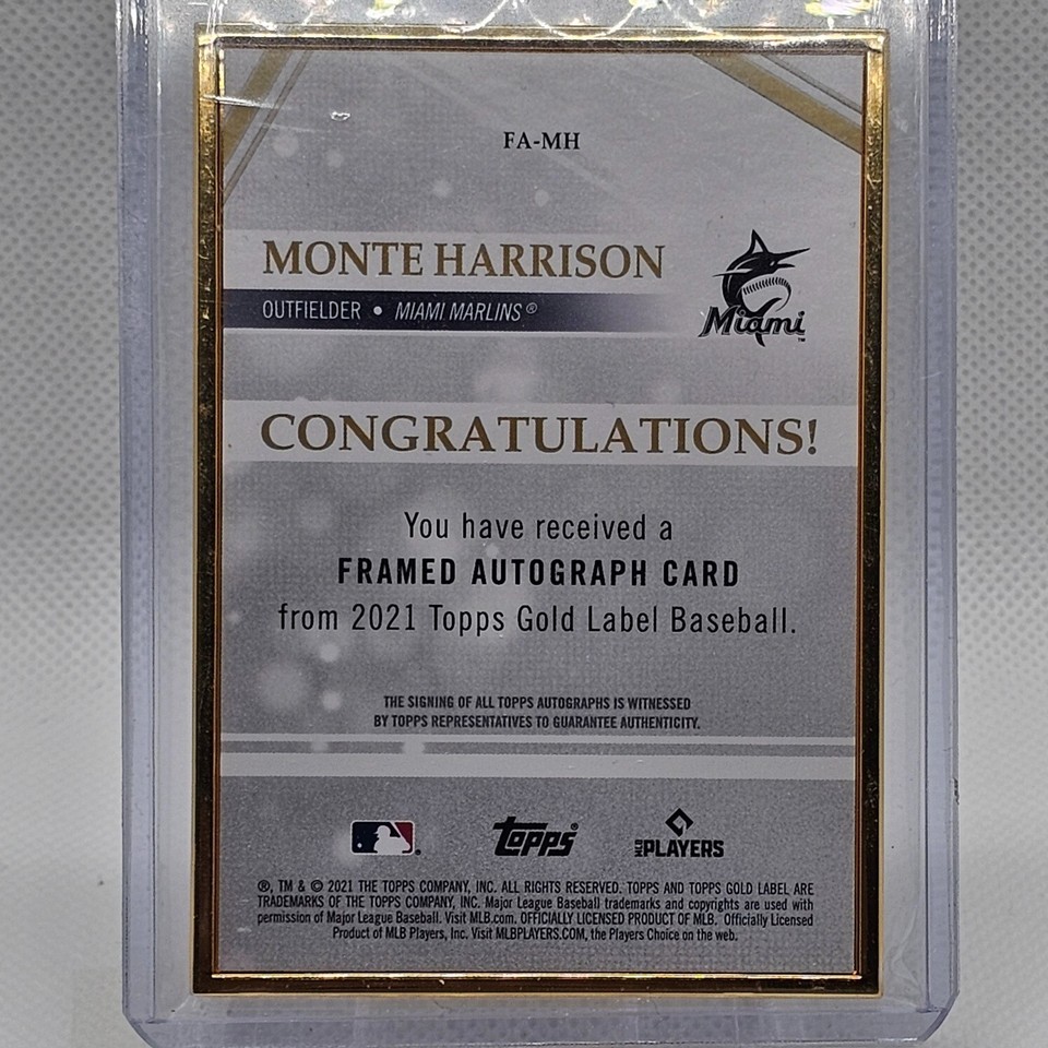 2021 Topps Gold Label Baseball Framed Auto Monte Harrison RC | eBay
