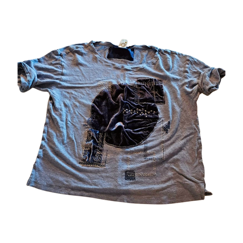 ANTHROPOLOGIE Akemi Kin TOP (Small) WOMEN Blue SHORT SLEEVE 100% Linen ...