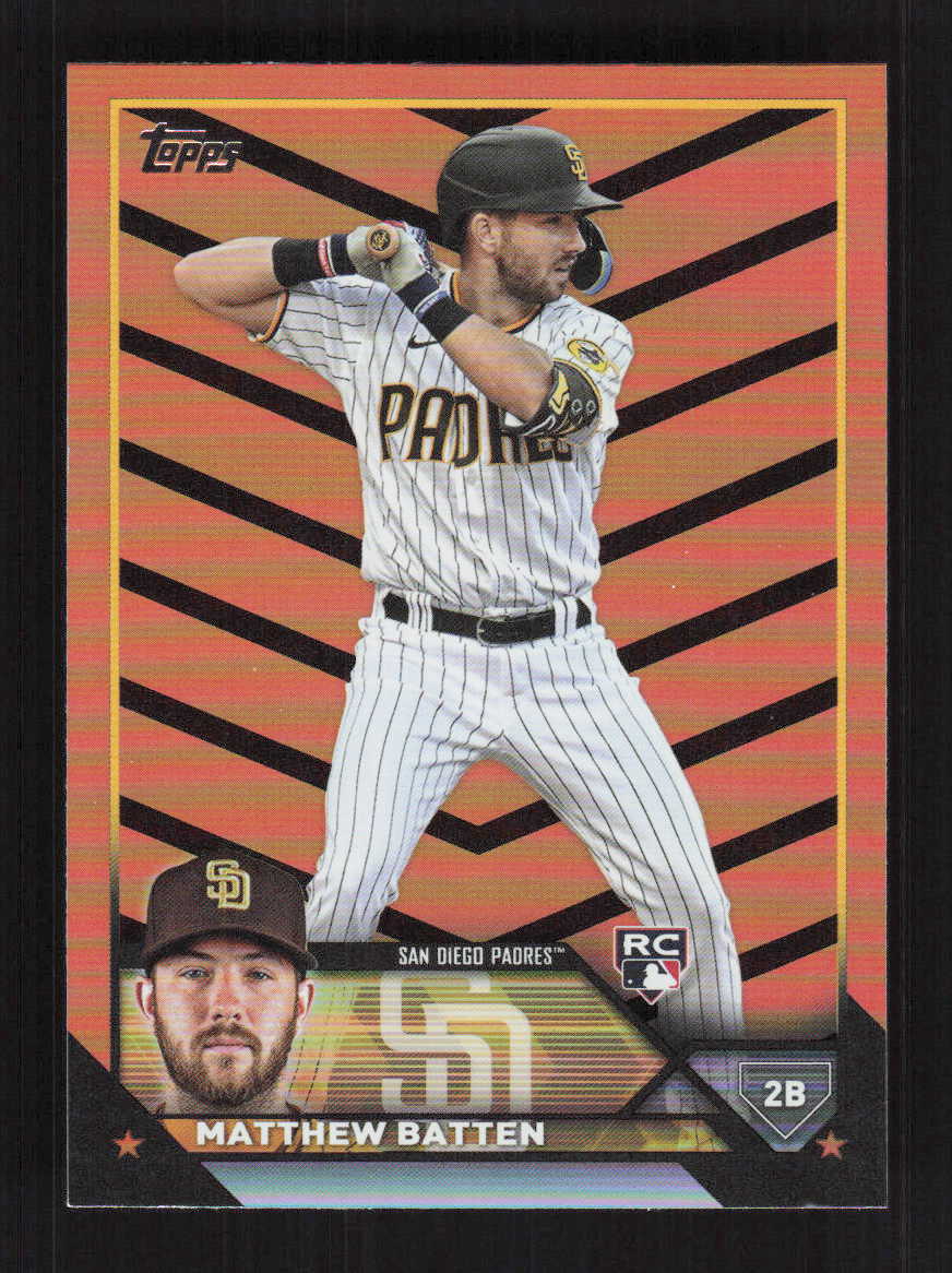 Matthew Batten 2023 Topps Update Orange and Black Foil San Diego Padres ...