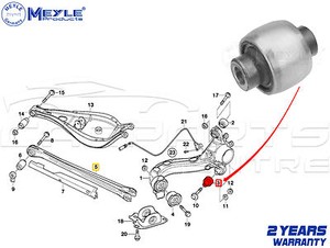 FOR BMW 3 SERIES E46 REAR AXLE LOWER CONTROL ARM TRAILING BUSH ...