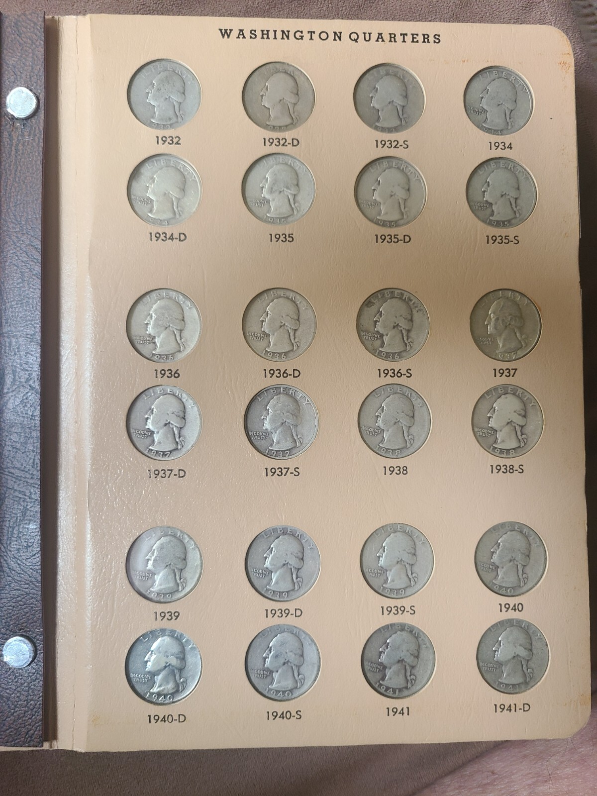 1932 TO 1998 COMPLETE WASHINGTON QUARTER COLLECTION / 186 COINS ...