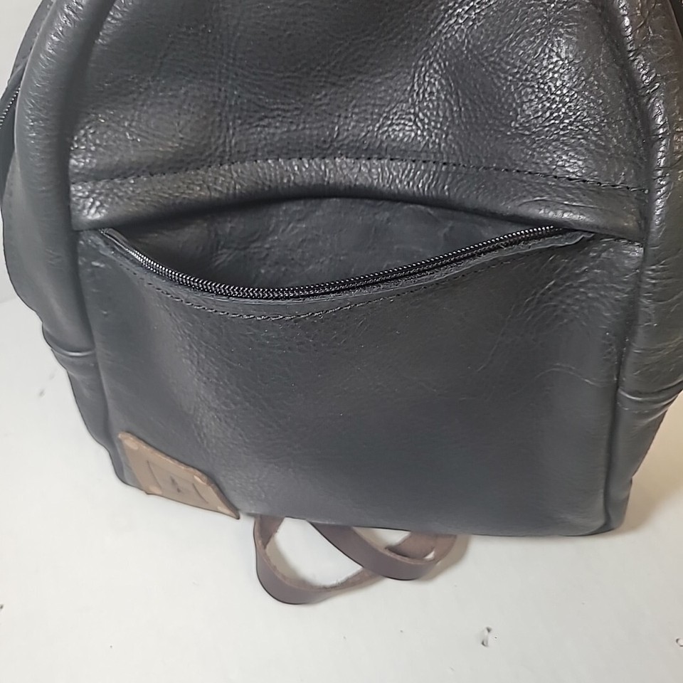 Bergamot + Amor The Spruce Pack Handmade Black Leather Backpack | eBay ...