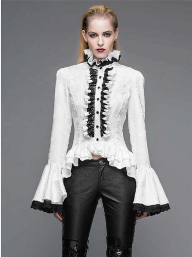 Devil Fashion Goth Shirt Vampire Top Steampunk Victoria Rose Lace ...