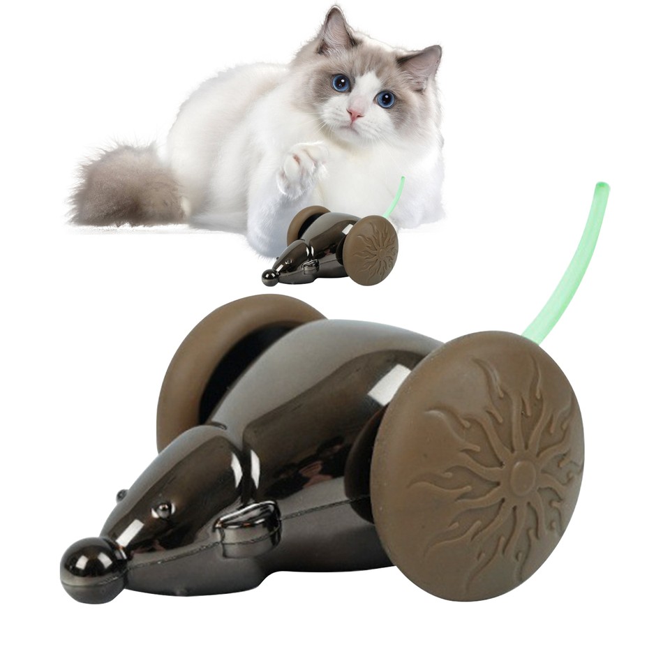 Simulation Mouse Robotic Cat Toy Remote Controlled Moving Pet Kitten ...