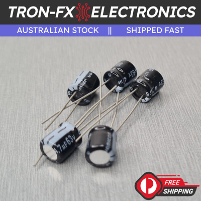 5PCS 4.7uF 63V SS Series Miniature PCB Electrolytic Capacitor 6.5x7.5mm ...