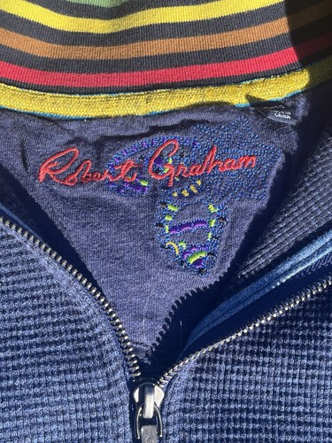 Robert Graham Sweater Mens 1/4 Zip XL Embroidered Knowledge Wisdom ...