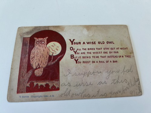 Your You're A Wise Old Owl Roost on a Rail of a Bar Vintage Postcard | eBay
