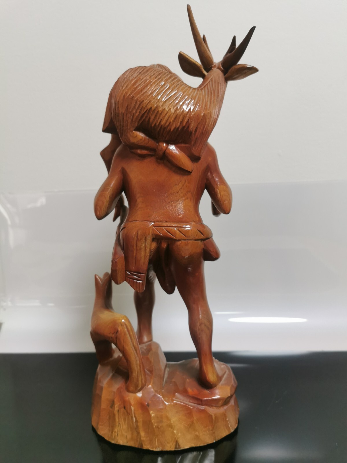 Vintage Large Sculpture Statue Igorot Tribe Wood Carved Warrior Hunter ...