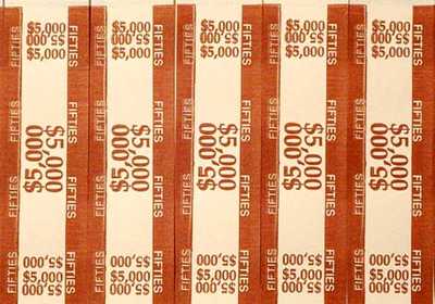 100 - Brown $50 Self-Sealing Currency Bands - $5,000 Cash Money Straps ...