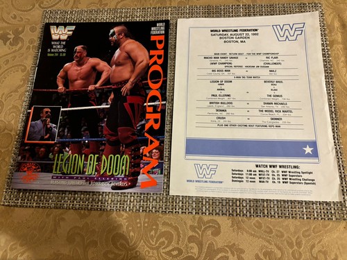 WWF 1992 Original Arena Program Vol 204 With Live Event Match Sheet | eBay