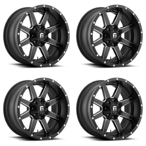 Set 4 20" Fuel Maverick D538 Black Milled Wheels 20x9 8x170 1mm Truck w ...