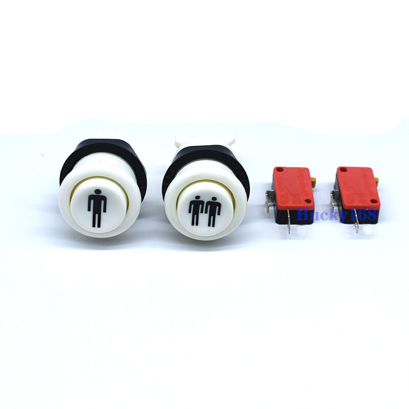 Arcade Game HAPP Style Push Button America with Microswitch 1 2 Player ...