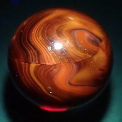 Marbles Christensen Agate Red Devil Striped Transparent UV Sleeper 0. ...