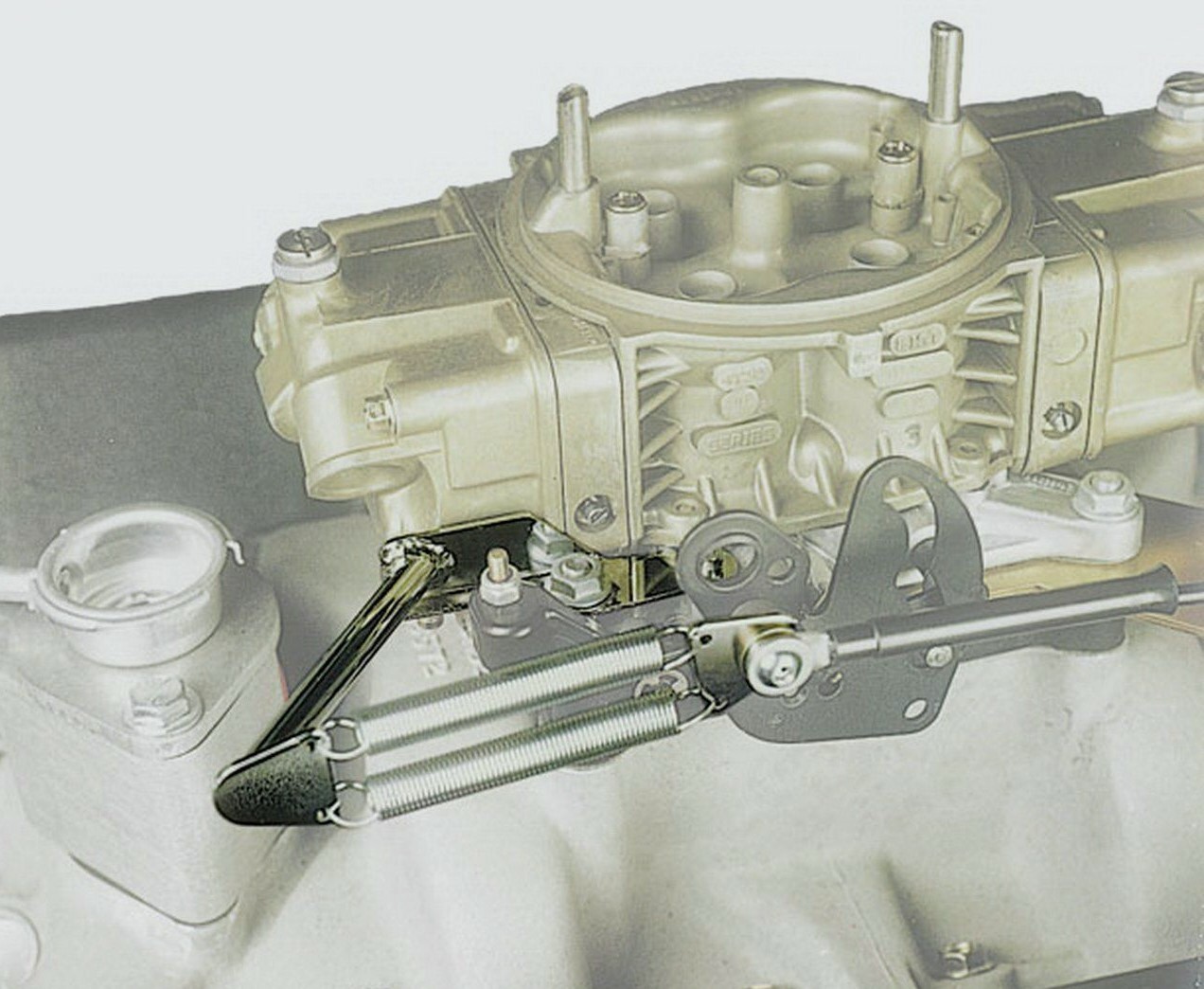 Chrome Throttle Dual Return Spring Kit Holley Carburetor SBC BBC Chevy ...