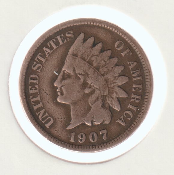 Rare Old 1907 Native American Indian Head Penny Cent US Coin Collection ...