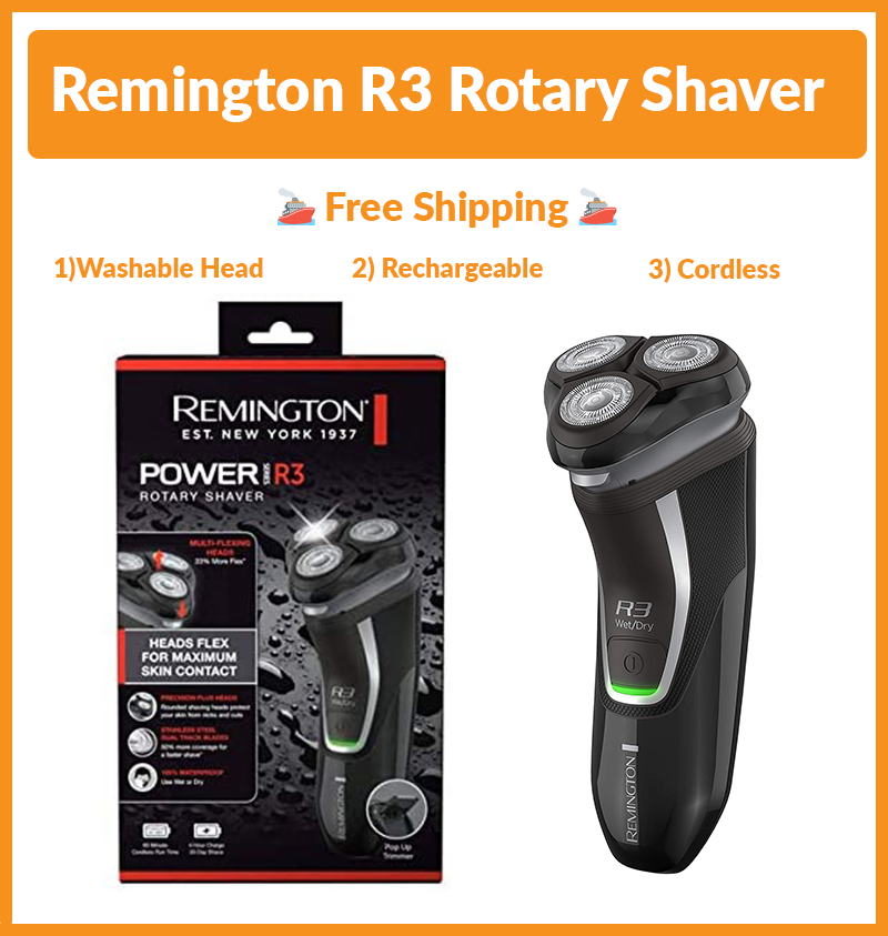 REMINGTON Electric Mens Shaver Razor R3 Rotary | Cordless ...