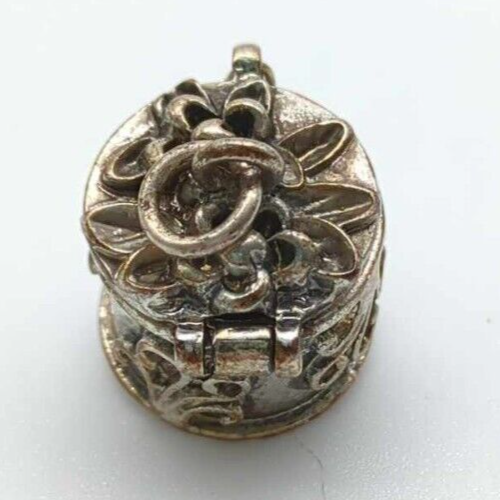 Hinged Latched Silver Toned Pewter (?) Wish Prayer Locket Box Pendant 1 ...