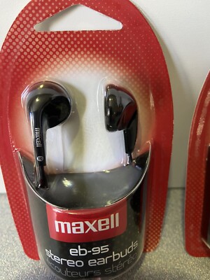 LOT OF 2 MAXELL EB-95 EARBUDS BLACK J7-3 | eBay
