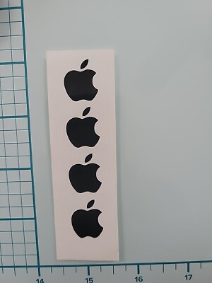 (4) Black Apple Logo Overlay Vinyl Decals - For iPhone Windows Laptops ...