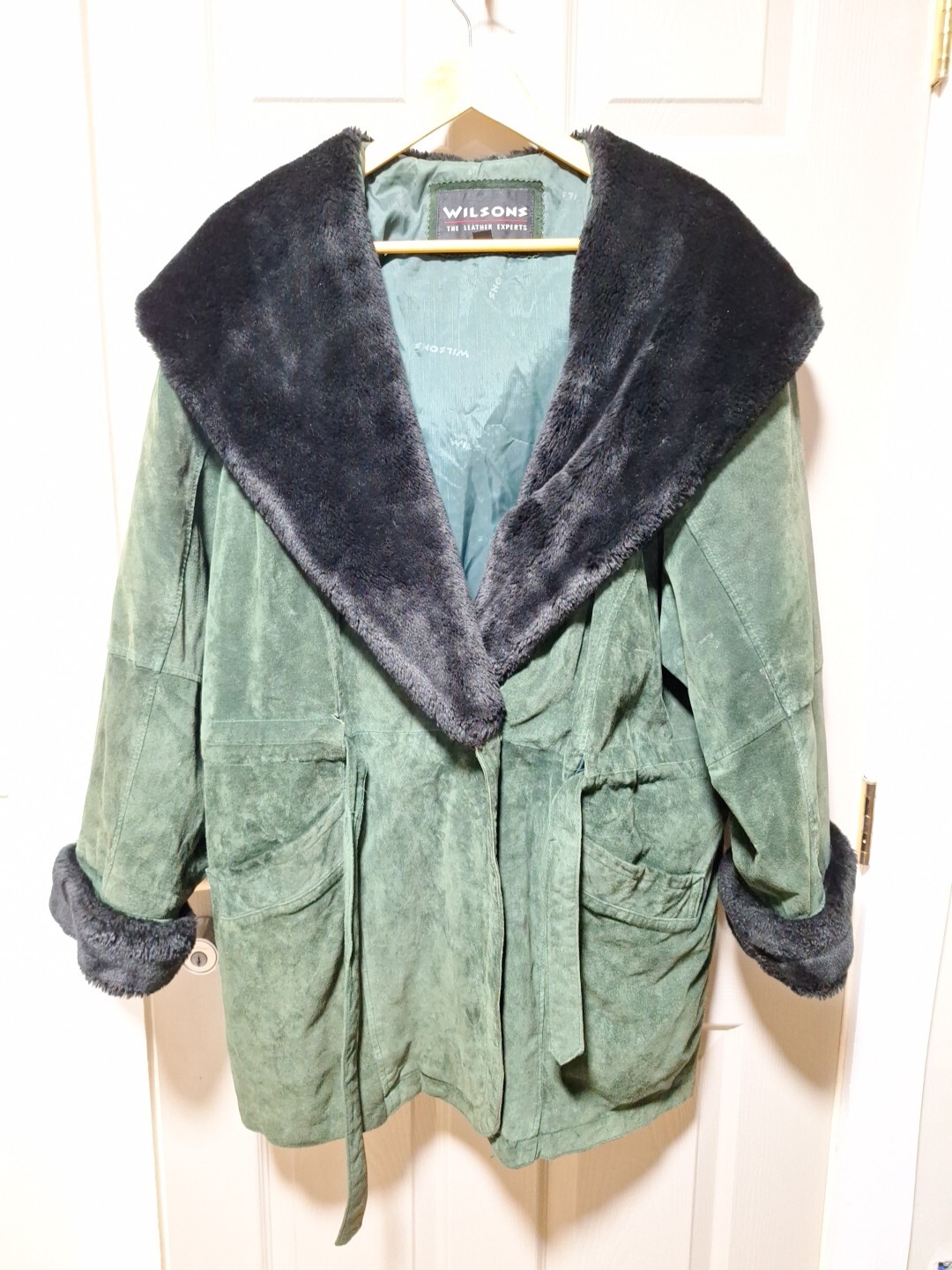 Wilsons Leather Woman's Hooded Green Coat/Jacket Full… - Gem