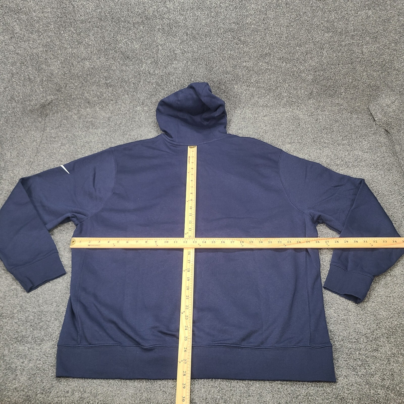 Nike Sweatshirt Mens 2XL XXL Blue Navy White Swoosh Zip Hoodie Sweater ...