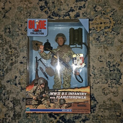 NOS GI JOE WWII U.S. INFANTRY with FLAMETHROWER 1999 CLASSIC COLLECTION ...