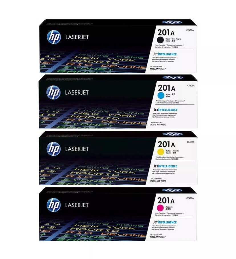 HP 201A 4 Colour Set Toner Cartridge (CF400A - CF401A - CF402A - CF403A ...