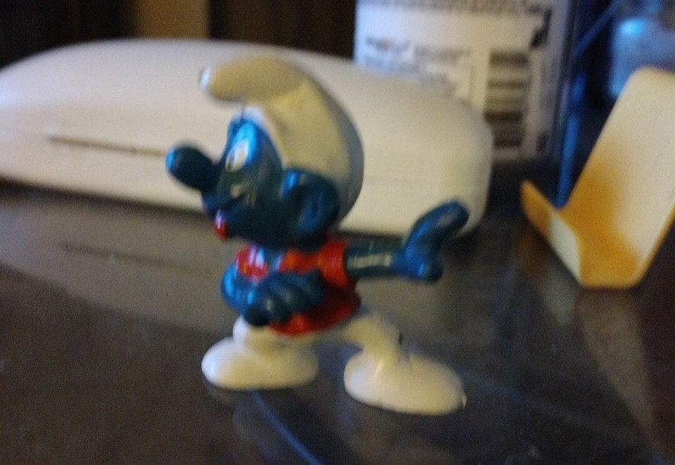 Rare Smurf Figure With Red Shirt And Red Tongue Hanging Out | eBay