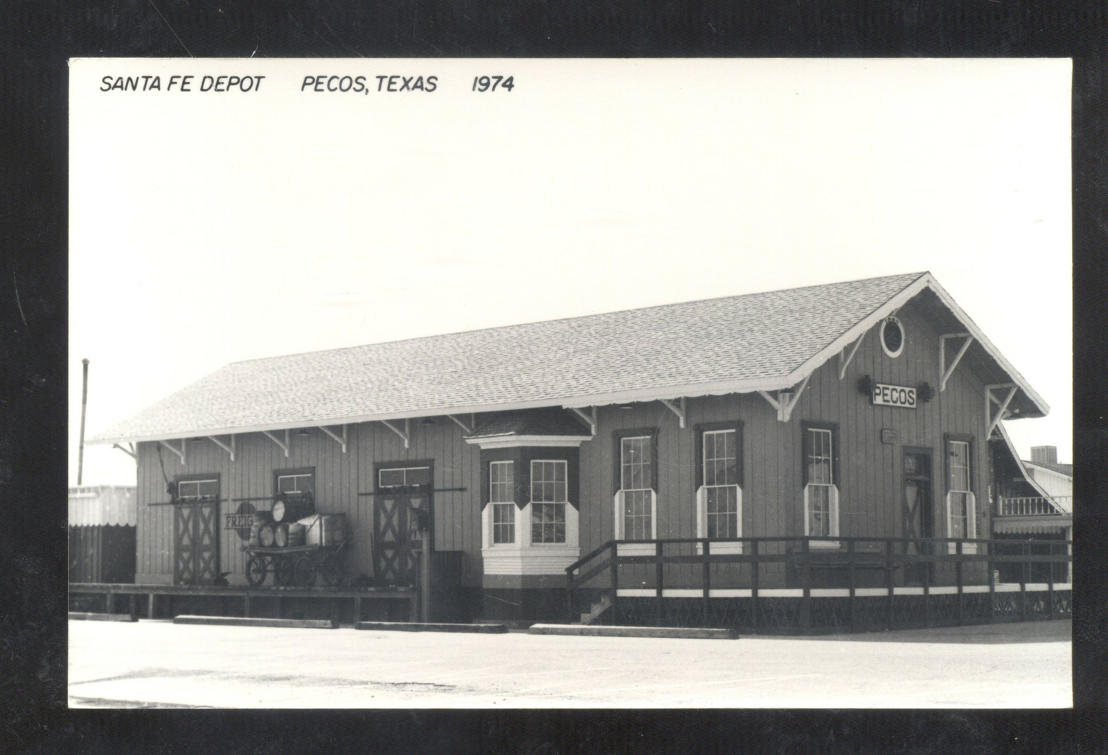 RPPC PECOS TEXAS SANTA FE RAILROAD DEPOT TRAIN STATION REAL PHOTO ...