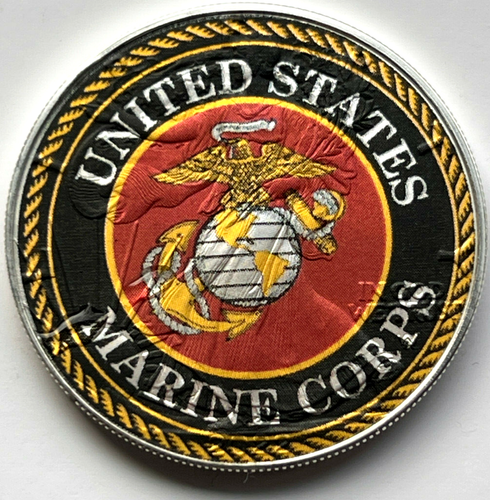 US Marine Corps USMC - American Silver Eagle 1oz .999 Silver Dollar ...