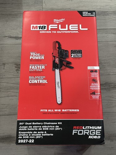 Milwaukee 2827-22 M18 FUEL 18V 20" Dual Battery Chainsaw Kit for sale ...