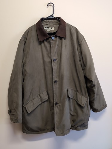 RFT Rainforest Genuine Leather Trim Quilt Collar Bomber Jacket Mens XL ...