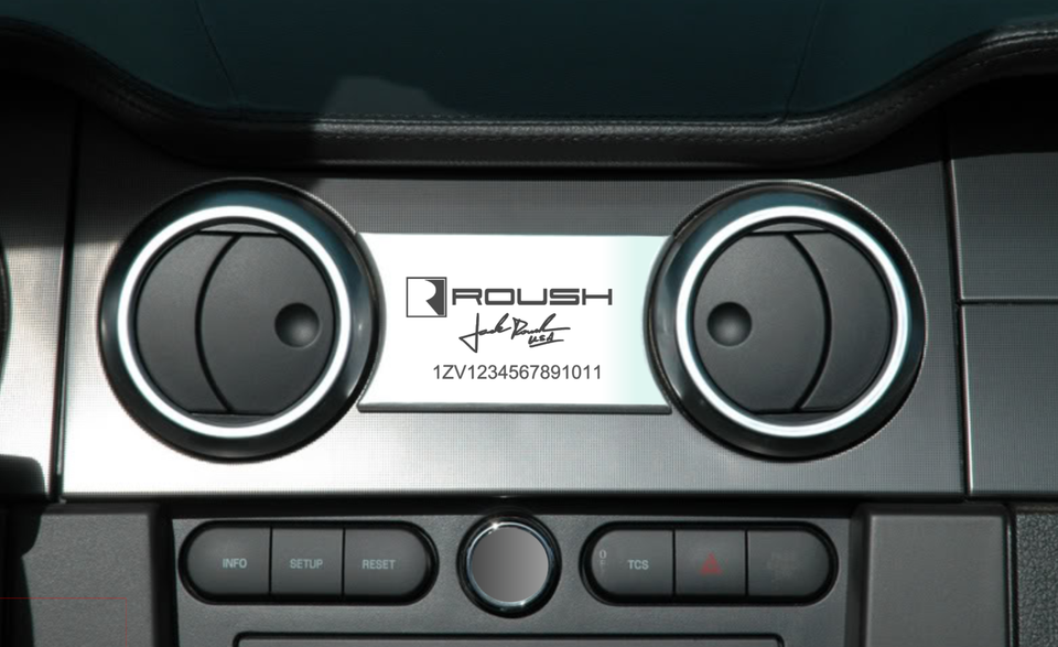 Engraved Dash Plaque Custom Fit for 05-09 Mustang, GT, Saleen, Roush ...